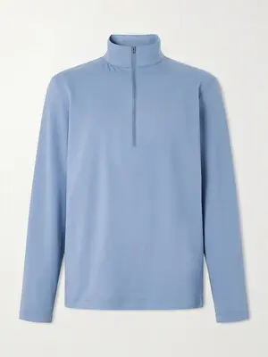 Lululemon Slim-fit Stretch Recycled-jersey Half-zip Top - Blue