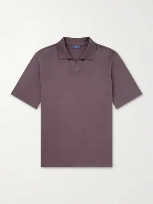 Herno Open-collar Cotton Polo Shirt - Brown