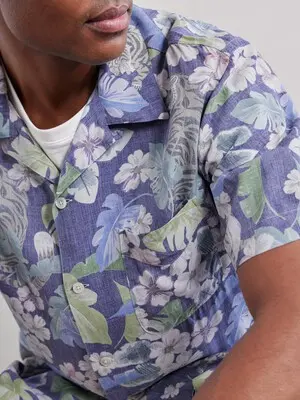 Hartford New Palmito Printed Woven Shirt - Blue