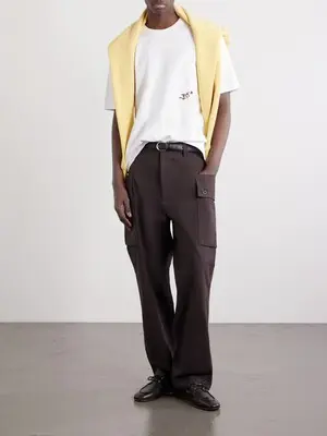 DRAKE'S Blackthorn Embroidered Cotton-jersey T-shirt