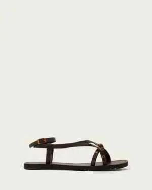 ALLSAINTS Tyla Eyelet Leather Sandals - Brown