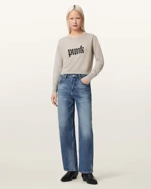 ALLSAINTS Deetz Knitted Motif Sweater - White