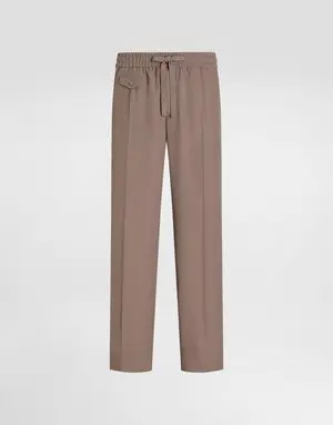 Dolce & Gabbana Wool Poplin Jogging Trousers - Brown