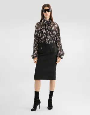 Dolce & Gabbana Rachel Basketweave Straight Skirt