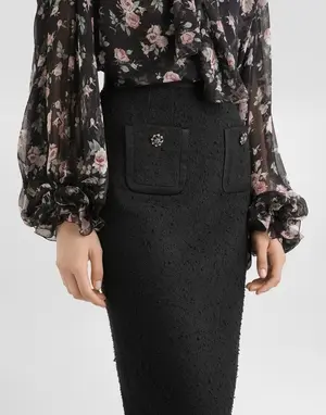 Dolce & Gabbana Rachel Basketweave Straight Skirt