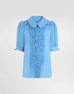 Dolce & Gabbana Silk Chiffon Shirt - Azure