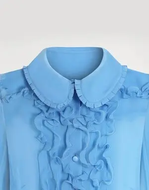 Dolce & Gabbana Silk Chiffon Shirt - Azure
