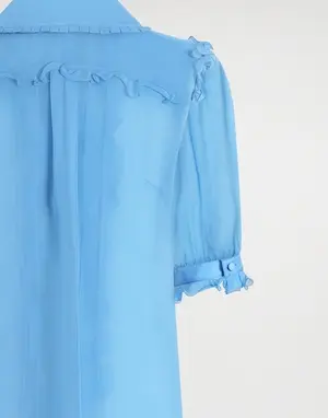 Dolce & Gabbana Silk Chiffon Shirt - Azure