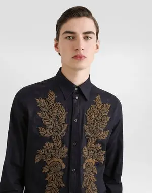 Dolce & Gabbana Logo-print Martini Poplin Shirt