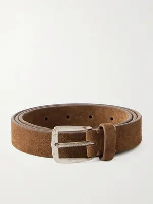 Massimo Alba 2.5cm Suede Belt - Brown