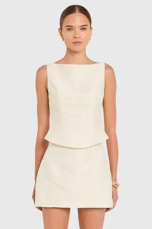 Amanda Uprichard Ines Sleeveless Top - Chalk