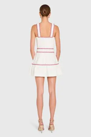 Amanda Uprichard Kassy Mini Skort Romper - Ivory Red