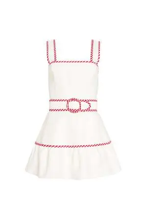 Amanda Uprichard Kassy Mini Skort Romper - Ivory Red