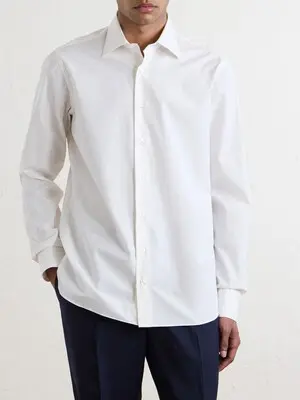 DE PETRILLO Cotton-poplin Shirt - Neutrals