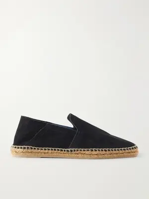 CastaÑer Parker Collapsible-heel Suede Espadrilles - Black