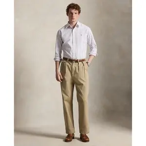 Ralph Lauren Classic Fit Striped Oxford Shirt - Thistle White