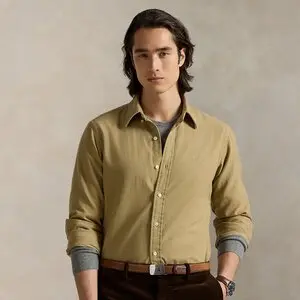 Ralph Lauren Classic Fit Brushed Flannel Shirt Rl Khaki