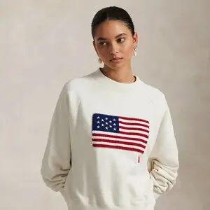 Ralph Lauren Logo Flag French Terry Crewneck