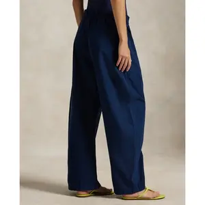 Ralph Lauren Cotton Curved Tapered Drawstring Pant - Navy