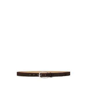 Ralph Lauren Stirrup Buckle Calfskin Suede Belt