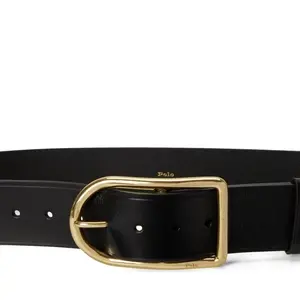 Ralph Lauren Leather Belt With Curved Buckle