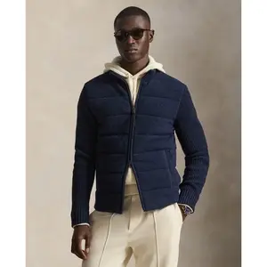 Ralph Lauren Wool-cashmere Quilted Insulated Full-zip Sweater