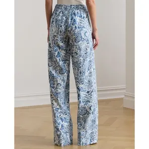 Ralph Lauren Paisley Linen Wide-leg Pants