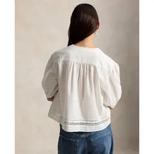 Ralph Lauren Lace-trim Cotton Shirt - White
