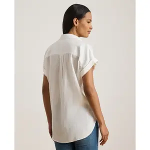 Ralph Lauren Relaxed Fit Linen Short-sleeve Shirt - White