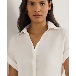 Ralph Lauren Relaxed Fit Linen Short-sleeve Shirt - White