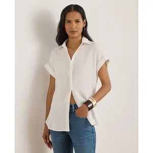 Ralph Lauren Relaxed Fit Linen Short-sleeve Shirt - White