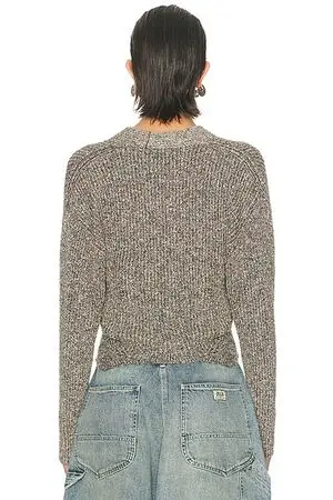 R13 Split Hem Ribbed Cardigan
