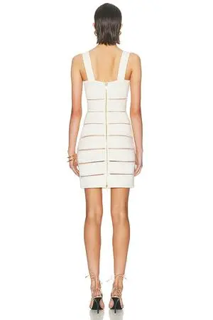 Balmain Glitter Stripes Viscose Knit Dress