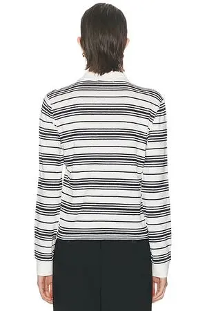 FRAME Striped Long Sleeve Polo