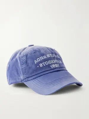 Acne Studios Acne Studios Cuddy Logo-Print Cap Blue
