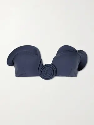 Magda Butrym Floral-appliquéd Bikini Top - Blue