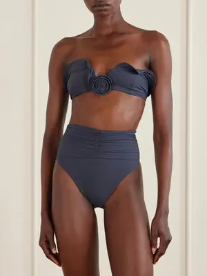 Magda Butrym Floral-appliquéd Bikini Top