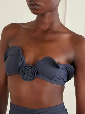 Magda Butrym Floral-appliquéd Bikini Top