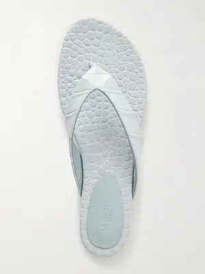 Le Monde Beryl Croc-effect Leather Thong Sandals - Blue