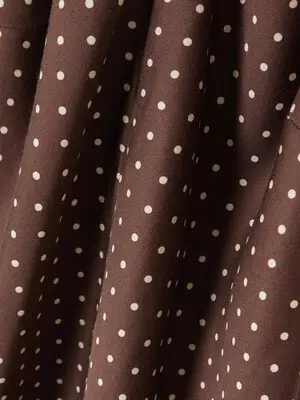 Posse Phoebe Polka-dot Lyocell Halterneck Midi Dress - Brown