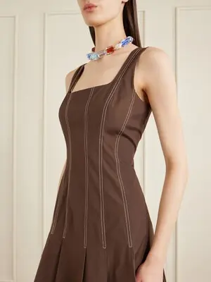 Veronica Beard Jolie Cotton-blend Poplin Midi Dress