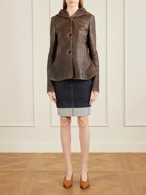 Khaite June Hooded Leather Jacket