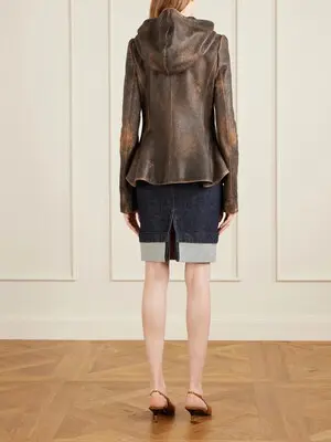 Khaite June Hooded Leather Jacket