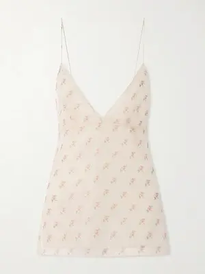 Khaite Floral-print Silk-organza Camisole