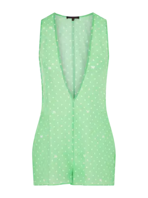 Kiki De Montparnasse Polka-dot Cotton And Silk-blend Romper Cover-up