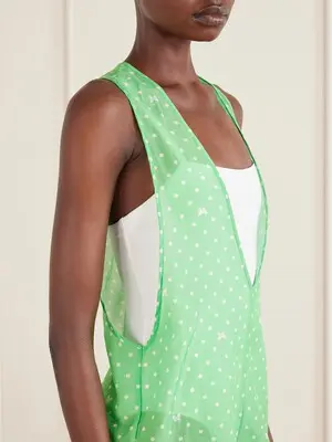 Kiki De Montparnasse Polka-dot Cotton And Silk-blend Romper Cover-up