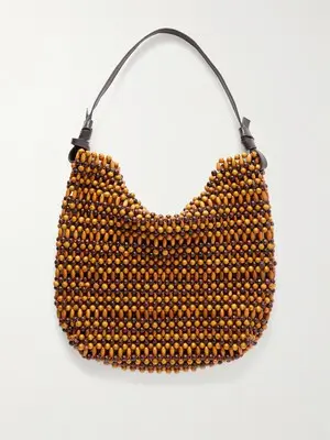 Staud Drift Beaded Shoulder Bag - Brown