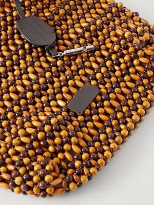 Staud Drift Beaded Shoulder Bag - Brown