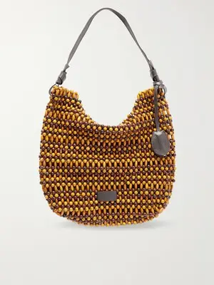 Staud Drift Beaded Shoulder Bag - Brown