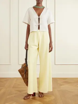 Staud Ava Linen Blouse - Neutrals
